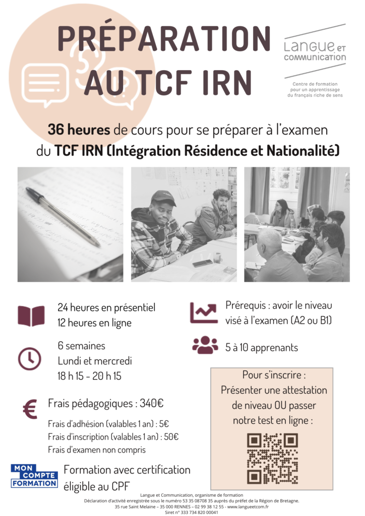 Les cours de préparation au TCF | Langue et Communication